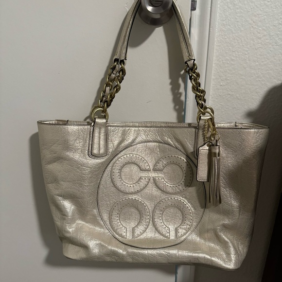Coach | Bags | Coach Colette Art Tote Bag Gold | Poshmark